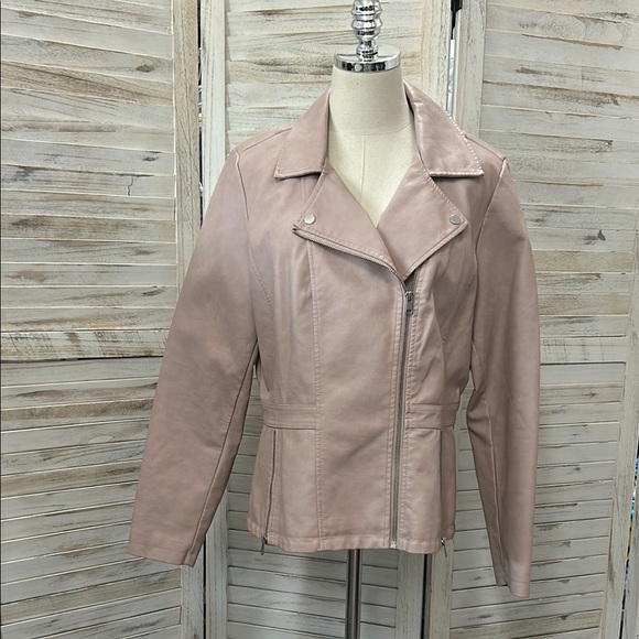Roz & Ali | Jackets & Coats | Rod Ali Faux Leather Pink Biker Jacket ...